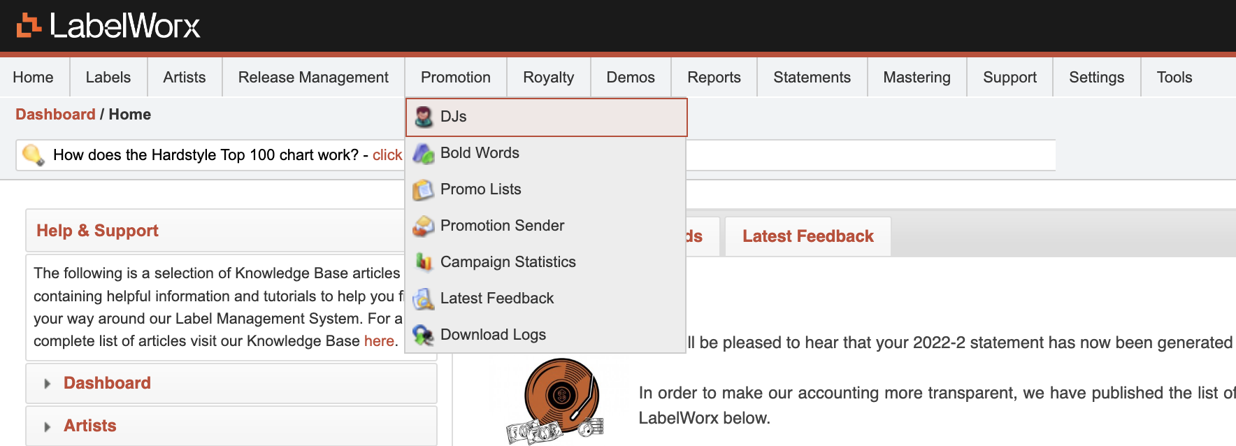 How do I view a DJ's promo history? – LabelWorx Support